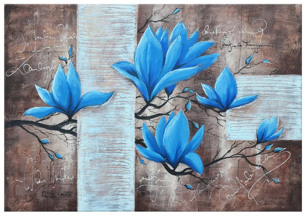 Gario Ručně malovaný obraz Nádherná modrá magnolie Rozměry: 100 x 70 cm