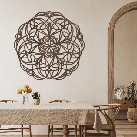 Elegantní dřevěná nástěnná dekorace mandala Mollis | SENTOP HDF0250