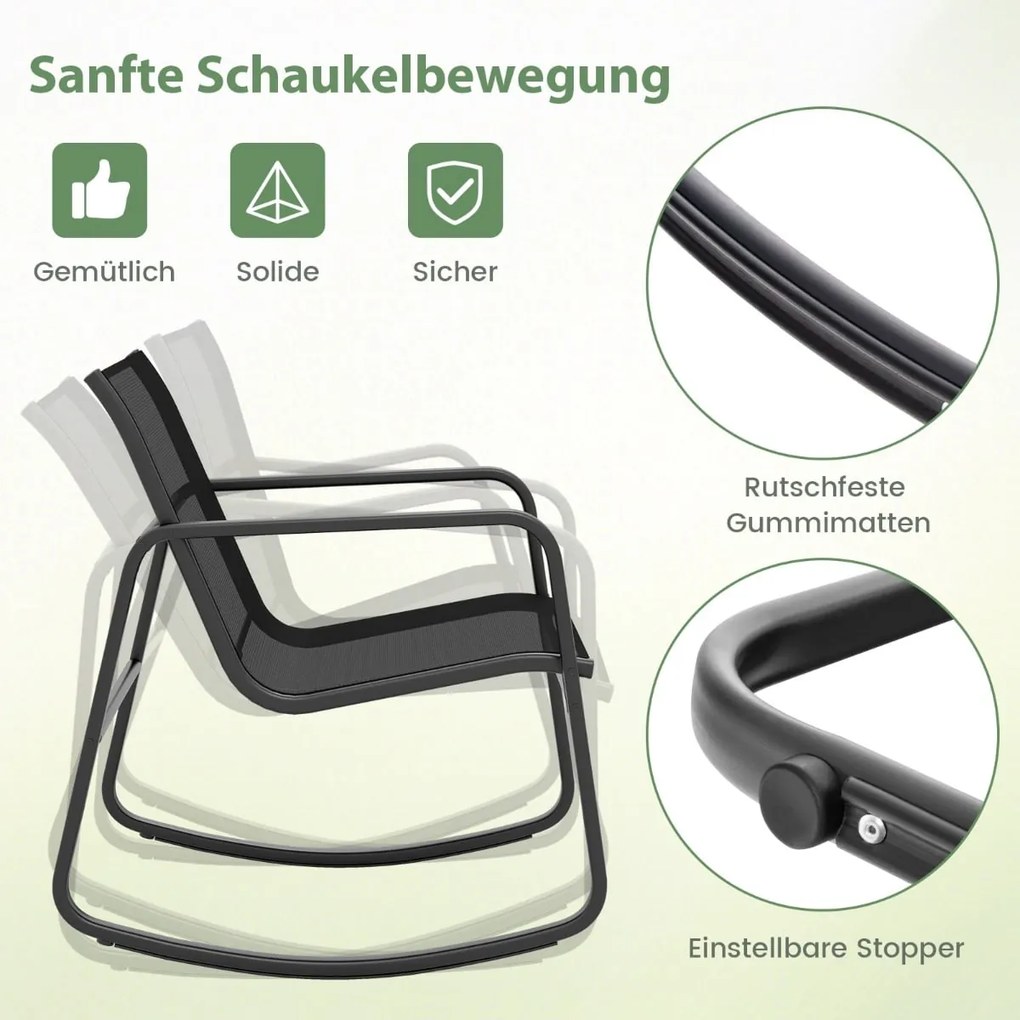 Costway 3-dílný. Garden furniture set s 2 chairs a table a gentle rocking