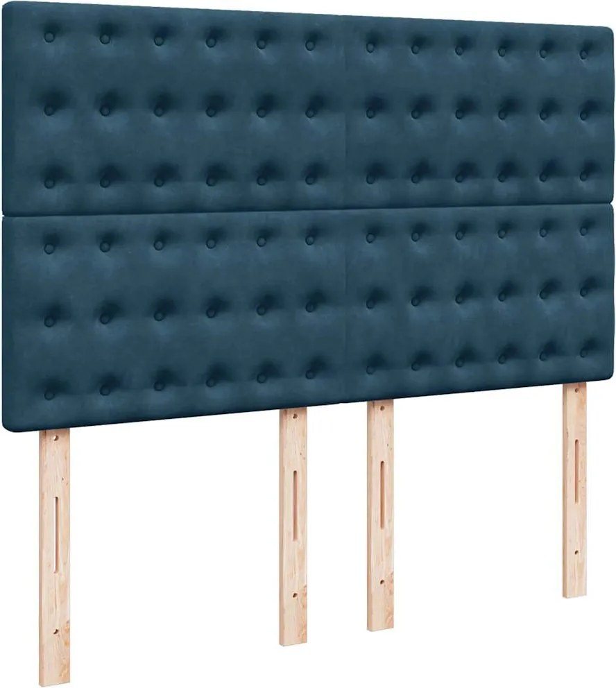 Box spring postel s matrací modrá 160 x 200 cm samet 3293270