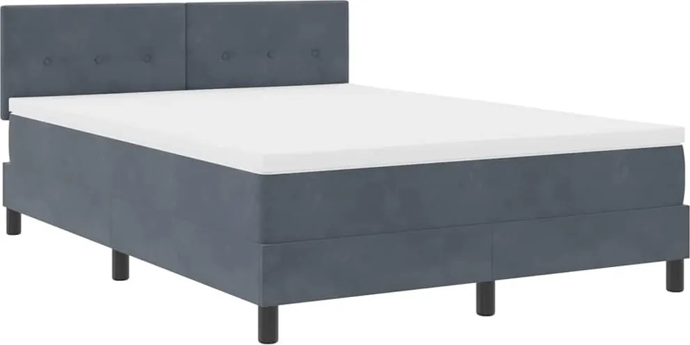 Postel s boxspringem s čelo Tmavě šedá 160 x 200 cm samet 3339183