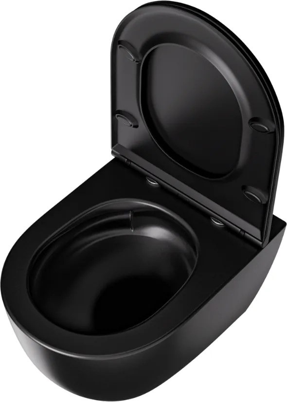 UPTrend Závěsný WC komplet bez příruby CANEO VORTEX TR2196DF‑U18 včetně Soft-Close sedátka, černá mat