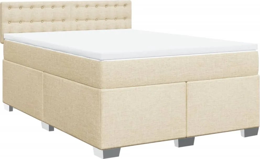Box spring postel s matrací krémová 140x200 cm textil 3288230