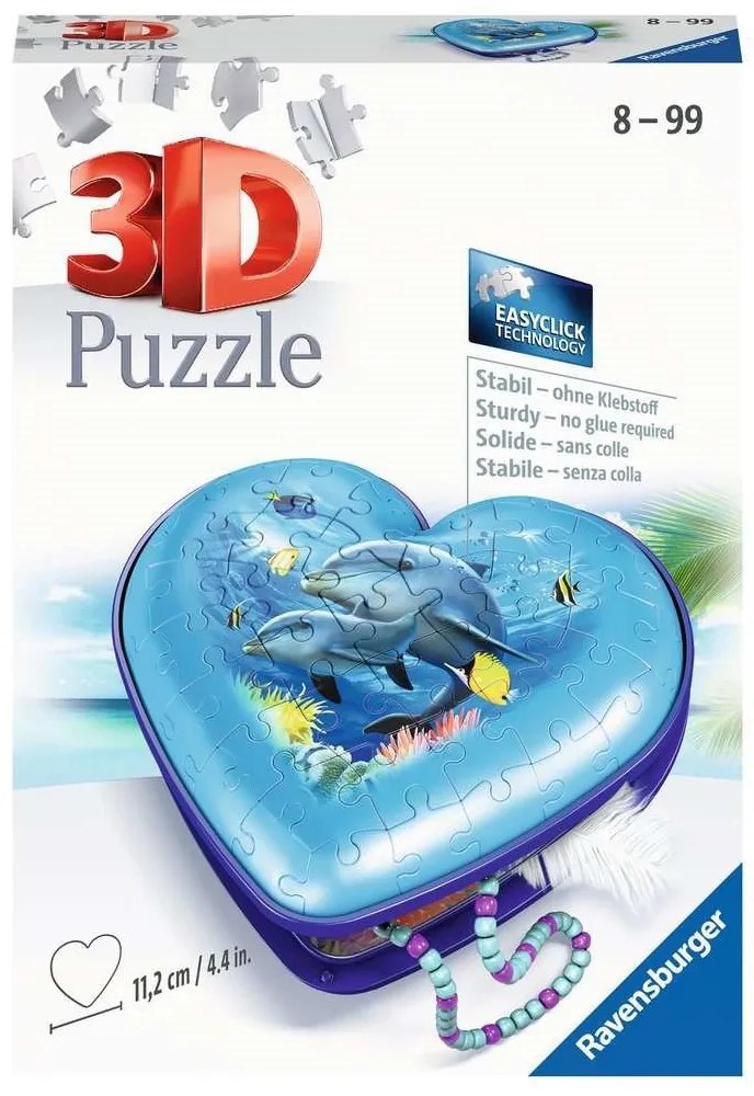 Ravensburger 11172 puzzle 3d srdce podmořský svět 54 dílků