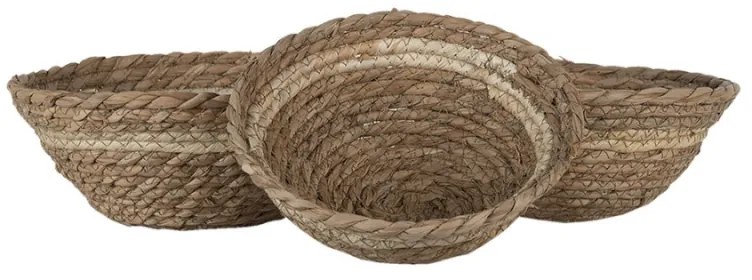Set 3ks košíků z mořské trávy – 25x10 / 22x9 / 20x8 cm
