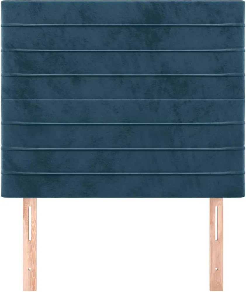Čelo postele tmavě modré 100x5x118/128 cm sametové 3116518