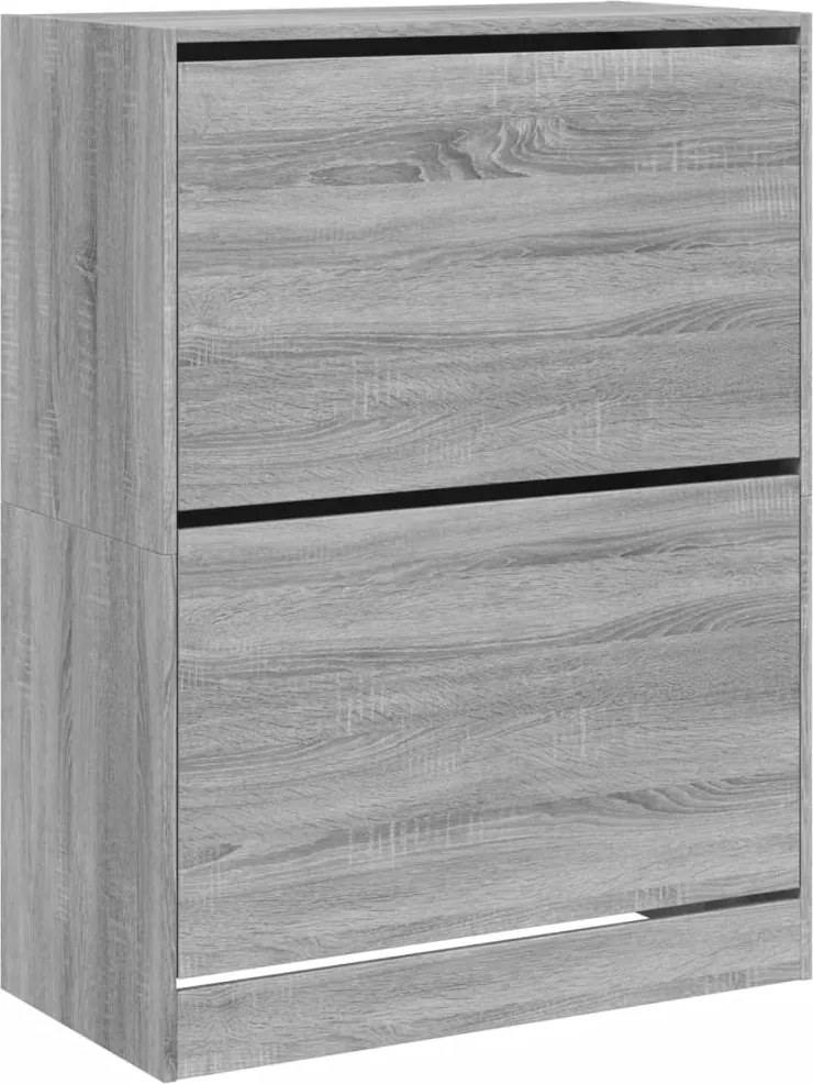 Botník se 2 výklopnými zásuvkami šedý sonoma 80 x 42 x 108 cm 3214404