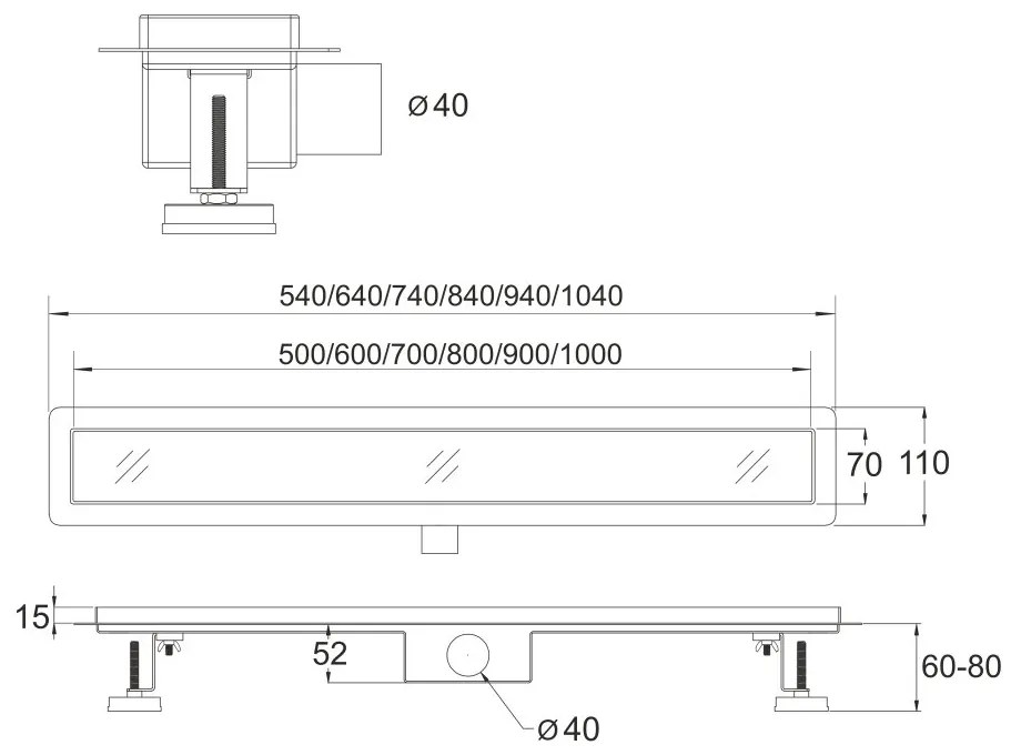 Mereo Mereo, Odtokový sprchový žlab TILE, MER-CZ134