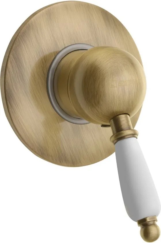 Sapho Sapho, KIRKÉ WHITE podomítková sprchová baterie, 1 výstup, bílá páčka, bronz, KI41BB