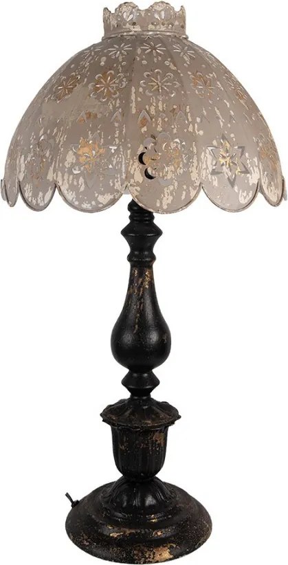 Šedo-černá antik kovová lampa Camille - Ø 41*75 cm E27/ 1*60W