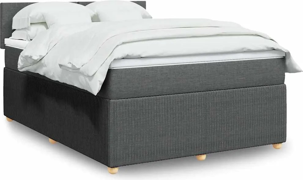 Box spring postel s matrací tmavě šedá 160x200 cm textil 3289801