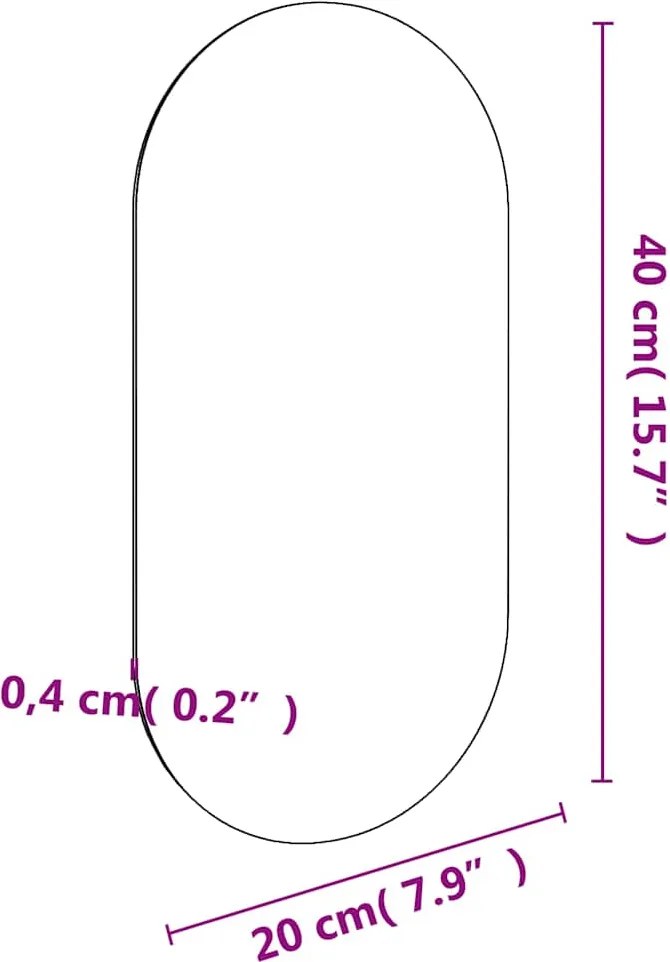 Zrcadlo 40 x 20 cm sklo 326081