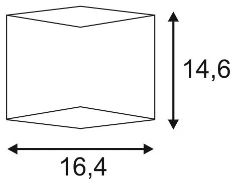SLV  Cariso, 3D nástěnné svítidlo, 7,6W LED stmívatelné, černá/mosaz, výška 14,6cm