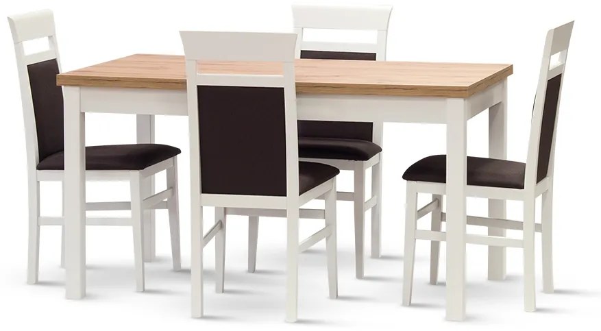 Stima Stůl W21 Rozměr: 120x80 + 40 cm, Odstín: Buk, Odstín podnože: Bílá