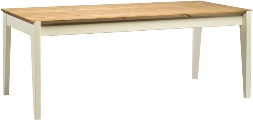 Stůl z borovicového dřeva s bílými nohami Askala Hook, délka 190 cm