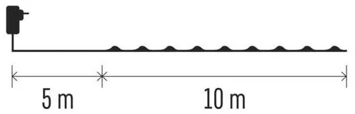 LED Vánoční venkovní řetěz 100xLED/15m IP44 studená bílá