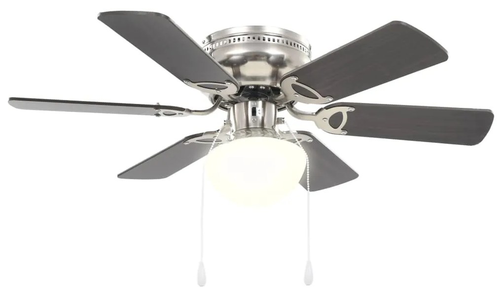 vidaXL Ozdobný stropní ventilátor se světlem 82 cm tmavě hnědý