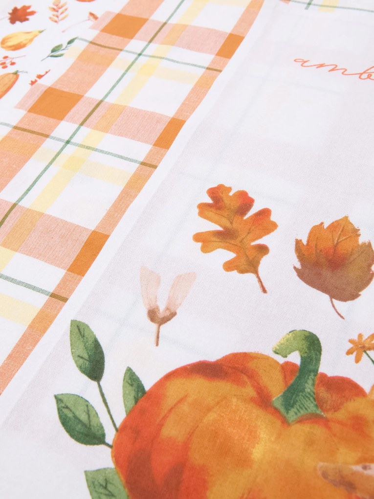 Sinsay - Bavlněné kuchyňské utěrky s podzimním motivem 3 pack - oranžová