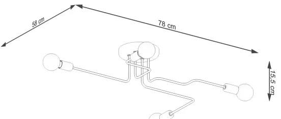Sollux SL.1442 - Přisazený lustr VECTOR 4xE27/15W/230V bílá