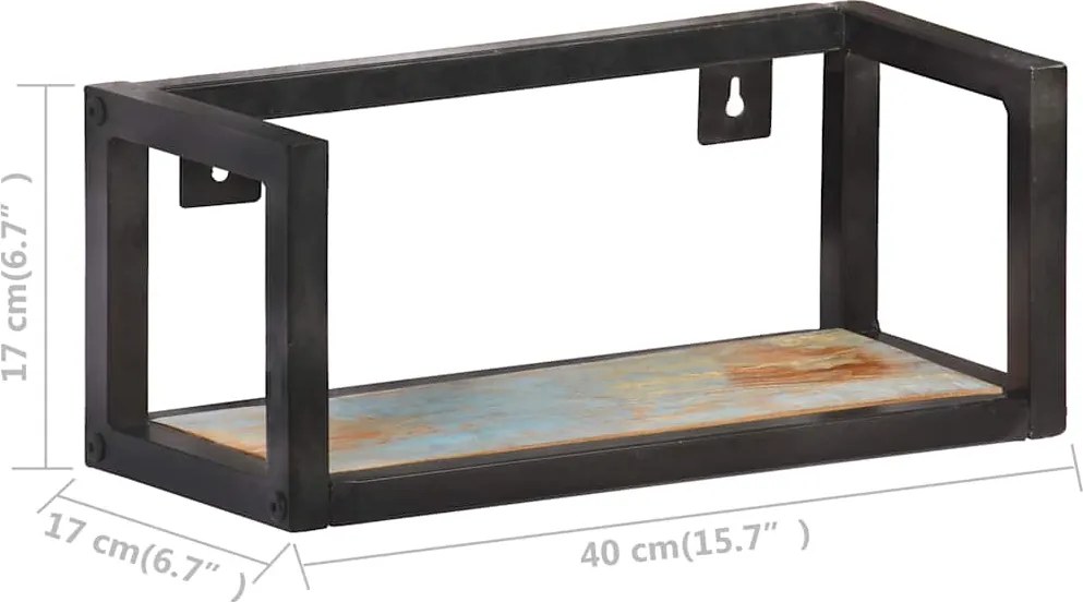Nástěnné police 2 ks 40 cm masivní recyklované dřevo 320668