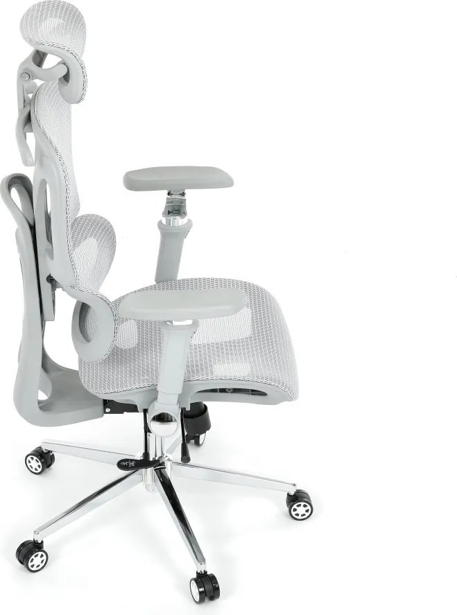 Kancelářská ergonomická židle PORTE — síťovina, šedá