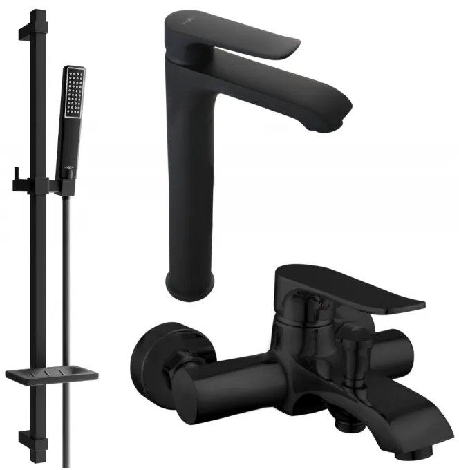 Mexen Pecos DQ72 koupelnový set, černý - 72713DQ72-70