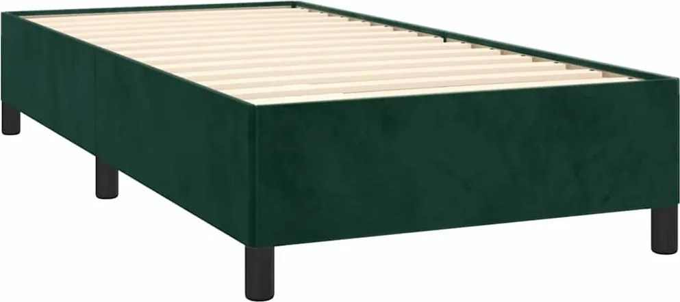 Box spring postel s matrací tmavě zelená 80 x 200 cm samet 3132768