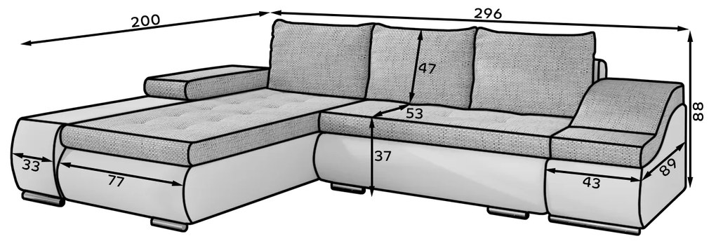 Ontario sedací souprava Materiál / Dekor: Soft 33, Orientace: Levá