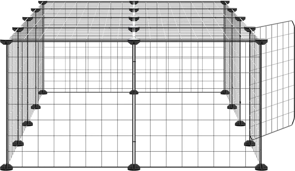 20panelová ohrádka pro zvířata s dvířky černá 140 x 70 x 35 cm ocel 3114055