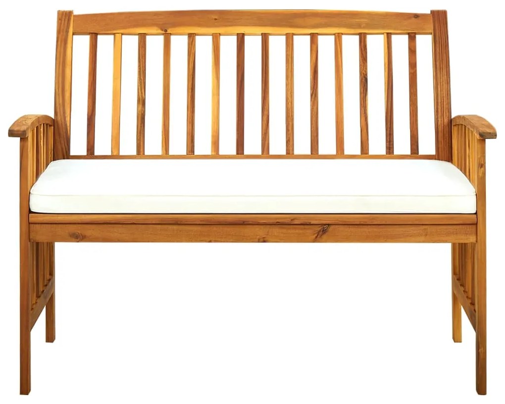 312132 vidaXL Zahradní lavice s poduškou 119 cm masivní akáciové dřevo