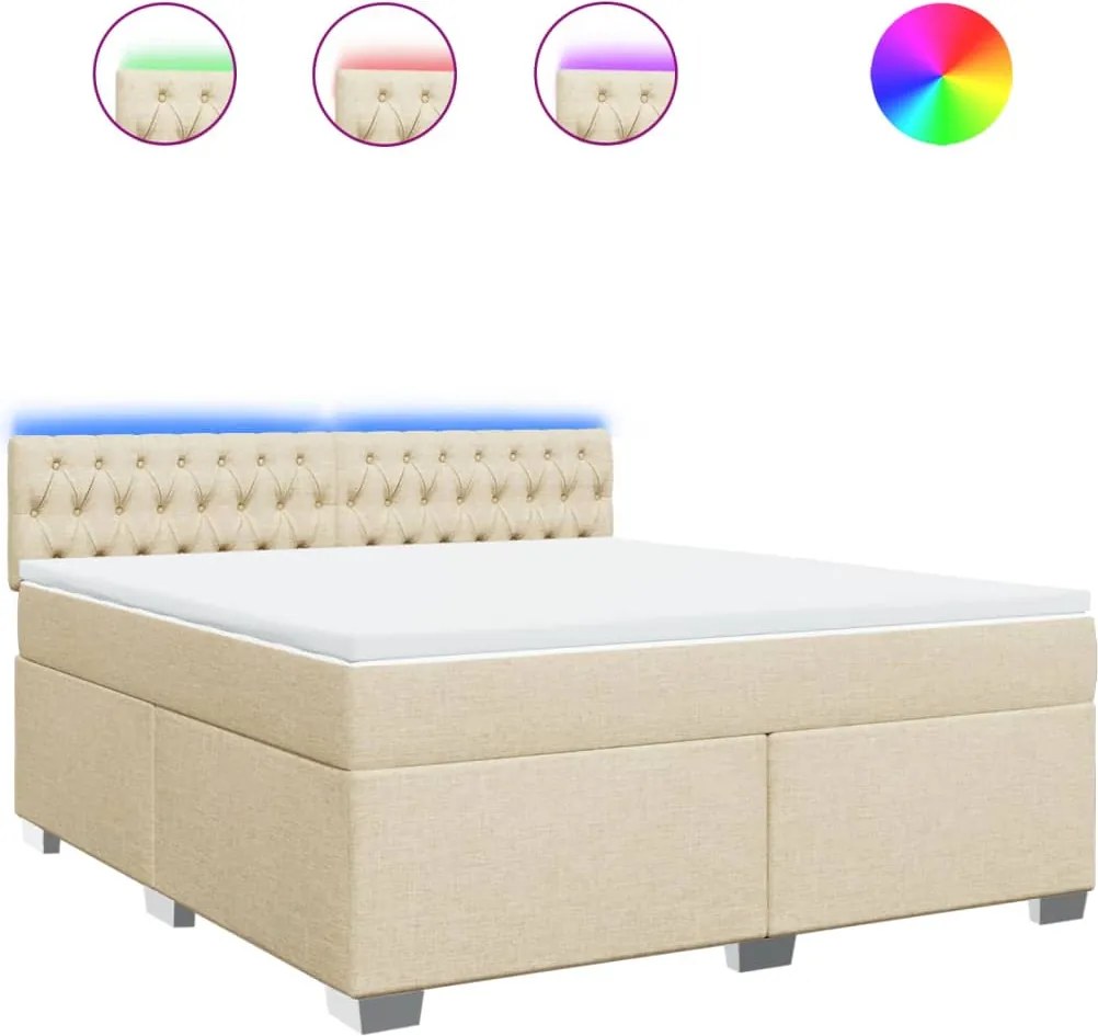 Box spring postel s matrací krémová 180x200 cm textil 3288279
