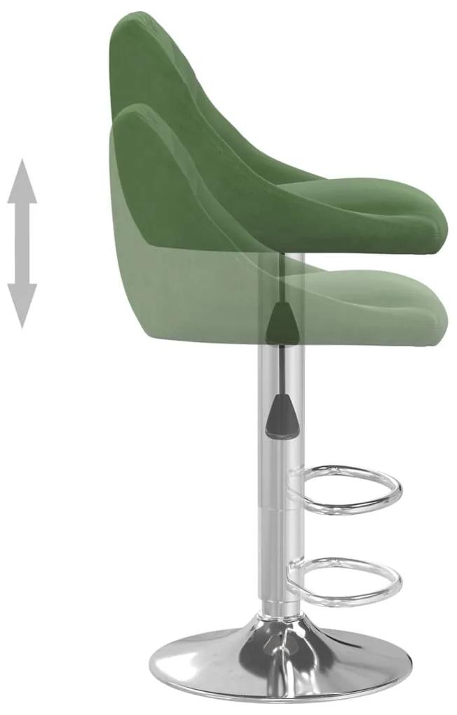 vidaXL Barové židle 2 ks tmavě zelené samet