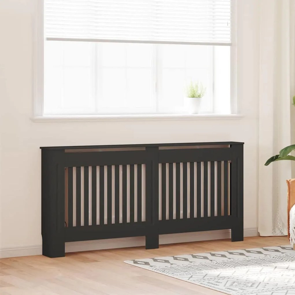 Kryt radiátoru 2 ks Černá 172 x 19 x 81,5 cm Kompozitní dřevo 3403235