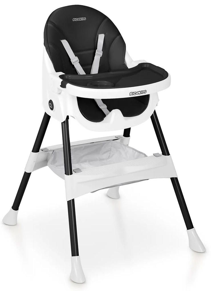 Krmicí židle Ricokids Mani černá - pohodlné a stylové řešení pro krmení dětí