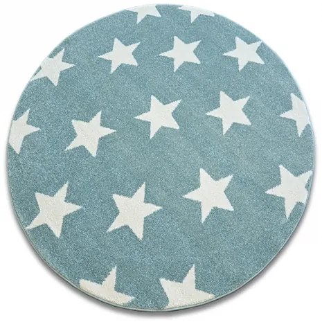 Balta  Kulatý koberec SKETCH - FA68 Hvězdy tyrkysový krémový průměr 140cm