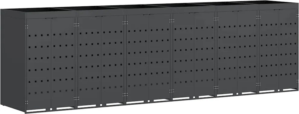 Úložný box na 6 popelnic Antracit 408 x 77,5 x 121,5 cm 3394747