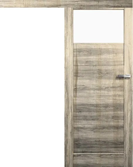 posuvné interiérové dveře na stěnu vasco doors TEO model 2 Průchozí rozměr: 70 x 197 cm, Orientace dveří: Levé dveře, Dekor: Buk jasmínový