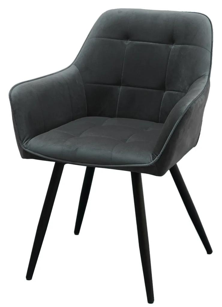 Bradop Židle čalouněná LAJLA podnož černá kovová Z225 | Látka: 134 - Monolith-134,Provedení: CM - CM