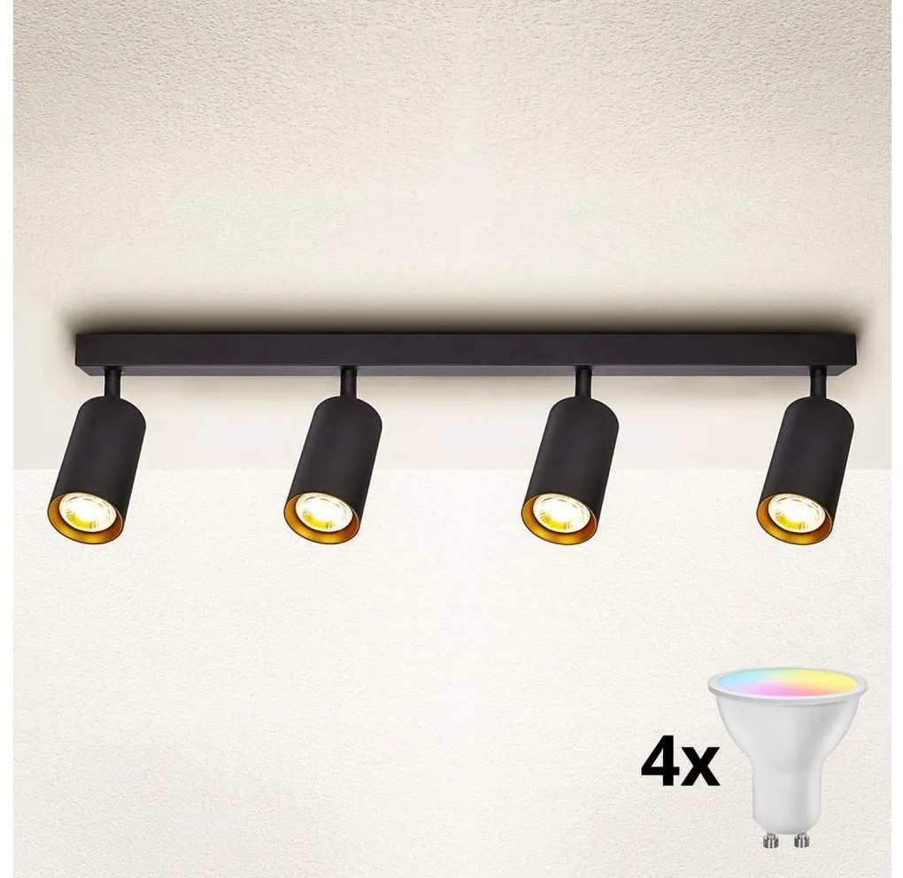 Brilagi - LED Stmívatelné bodové svítidlo SELE 4xGU10/6,5W/230V černá/zlatá