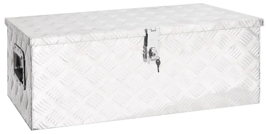 Úložný box stříbrný 80 x 39 x 30 cm hliník 152252