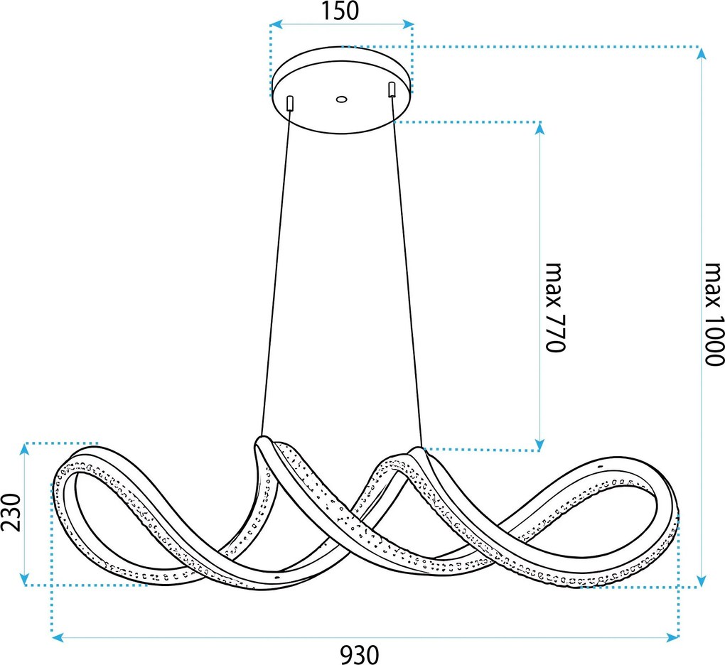 Toolight Toolight, závěsné stropní svítidlo G154-CP, zlatá lesklá, OSW-07824