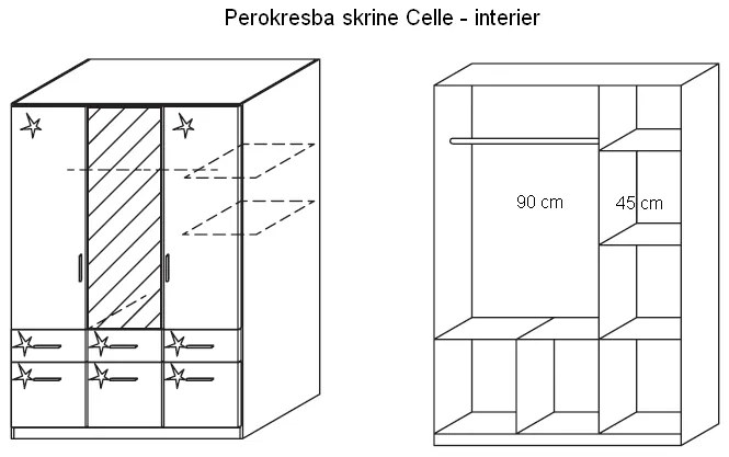 Šatní skříň Celle AN925-2128, bílá