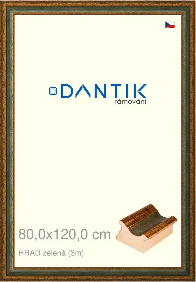DANTIK rámeček 80x120 | HRAD zelená (Plexi Čiré)