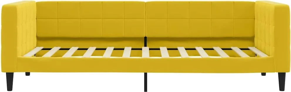 Válenda s matrací žlutá 90 x 200 cm samet 3196672