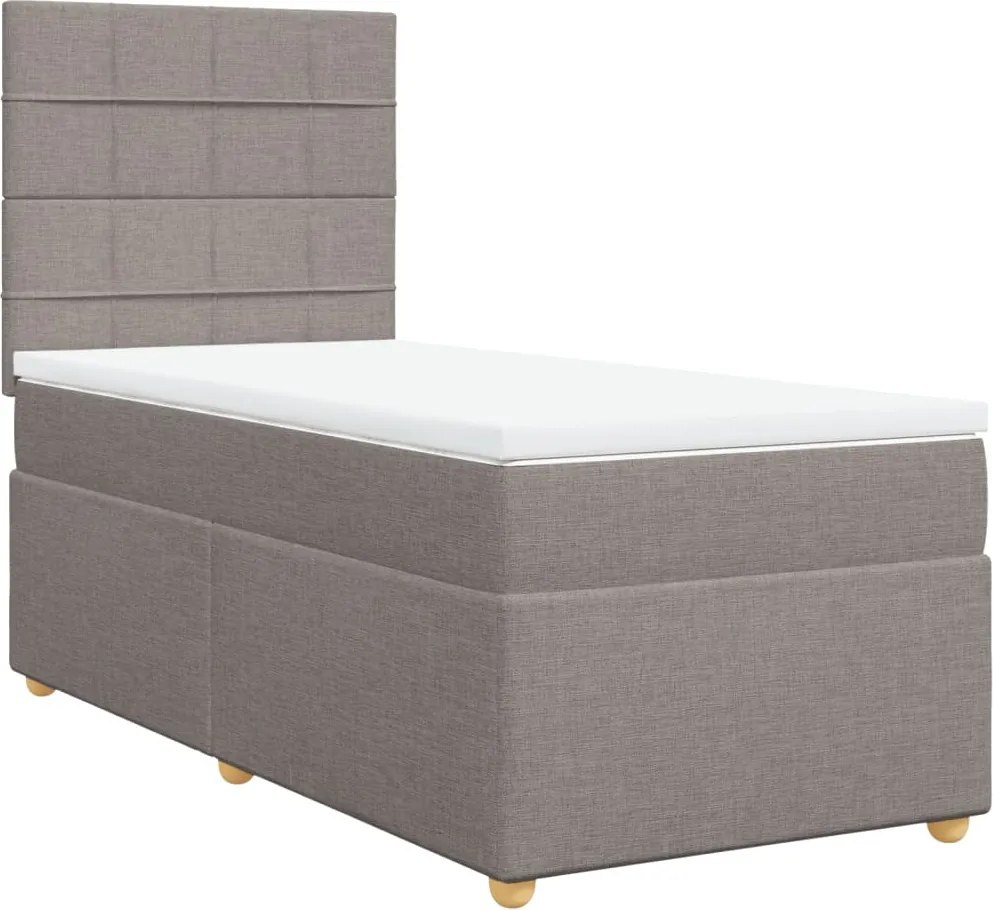 Box spring postel s matrací taupe 90x200 cm textil 3293467