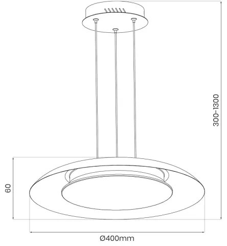LED Lustr na lanku PIATTINO LED/30W/230V 2700/3200/4000K pr. 40 cm černá