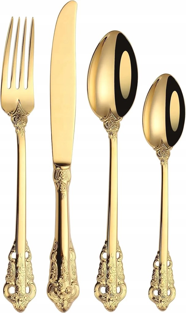 Elegantní sada příborů Mafier ve zlaté barvě pro 6 osob, 24 prvků