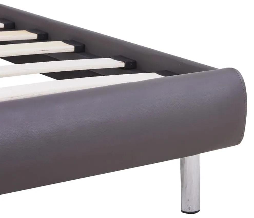 Petromila Rám postele s LED šedý umělá kůže 90 x 200 cm