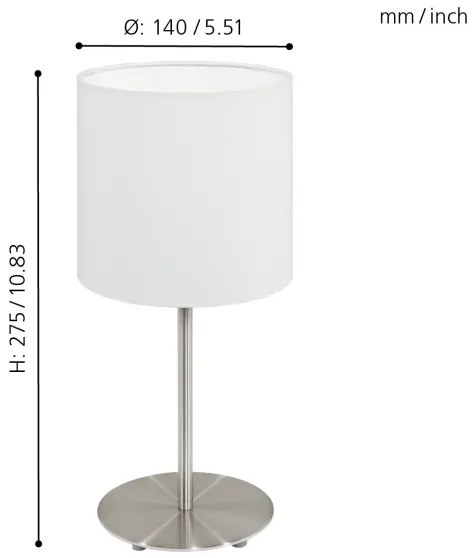 Eglo 95725- Stolní lampa PASTERI 1xE14/40W/230V