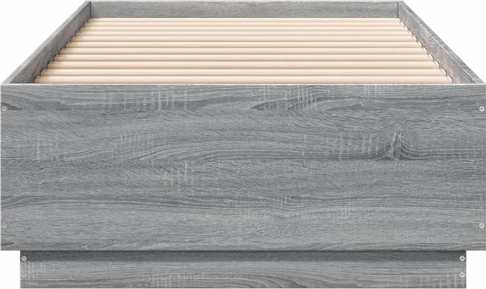 Rám postele s LED osvětlením šedý sonoma 90 x 200 cm kompozit 3209637